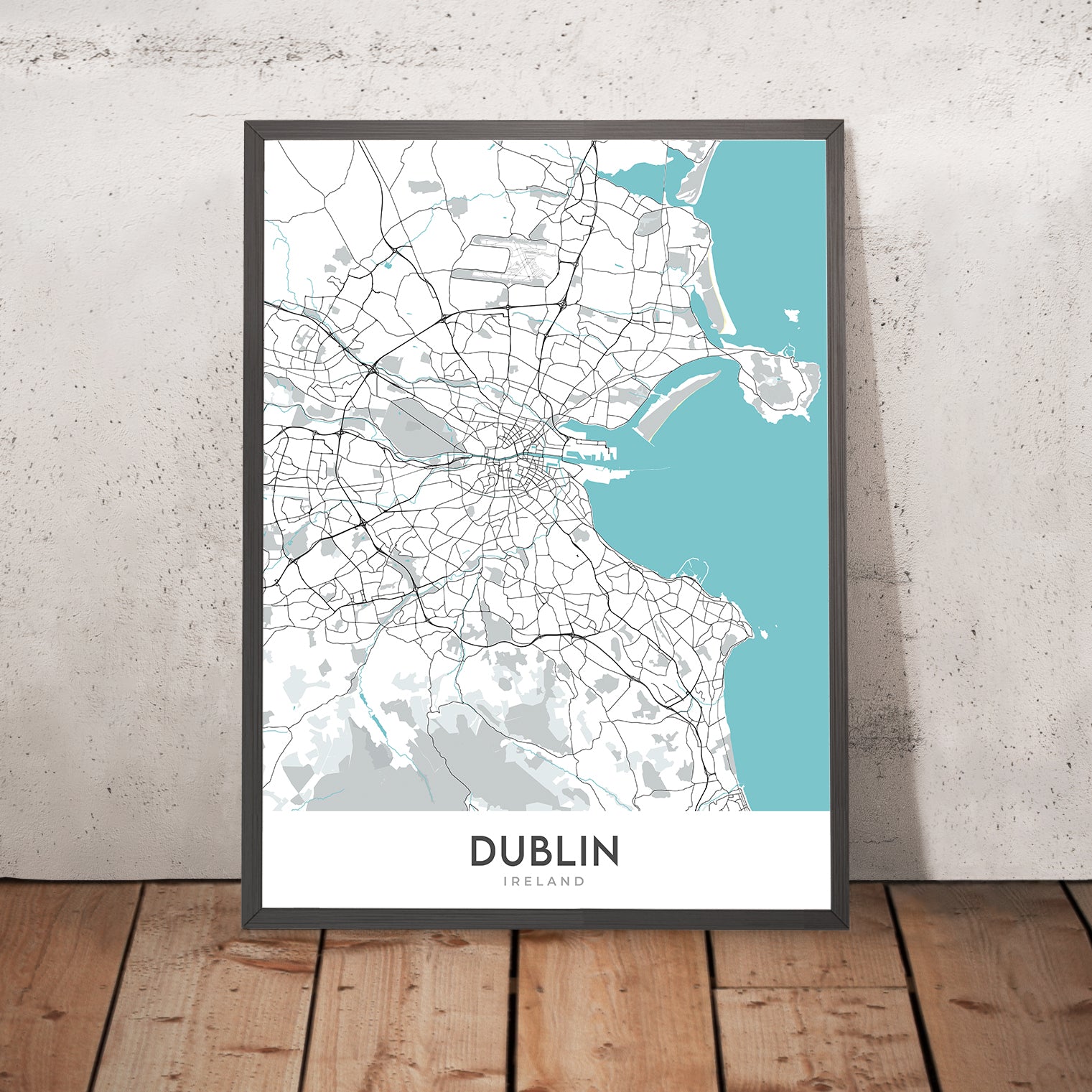 Plan de la ville moderne de Dublin, Irlande : stade Aviva, cathédrale ...