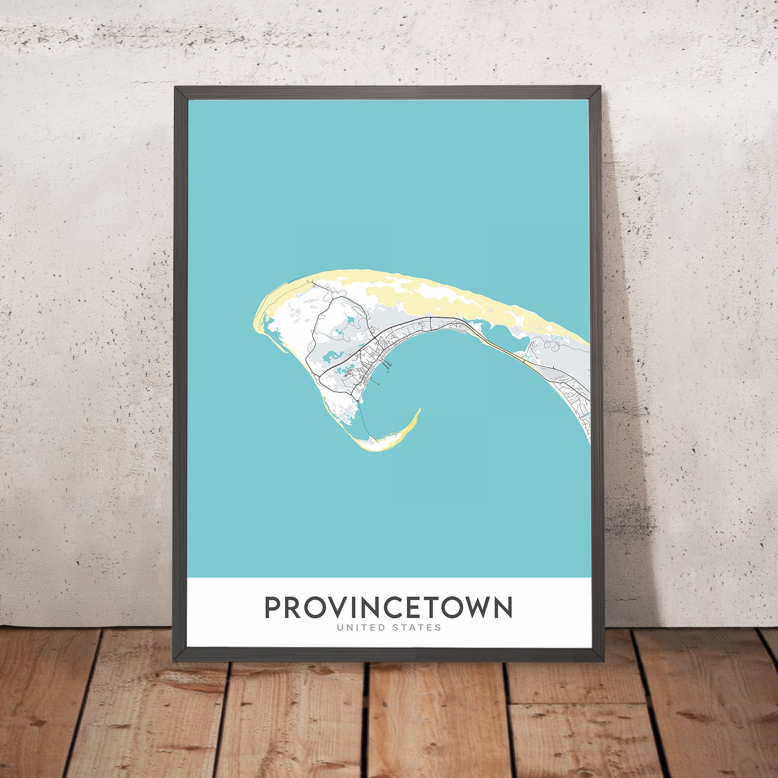 Modern City Map of Provincetown, MA: Pilgrim Monument, Race Point Beac ...