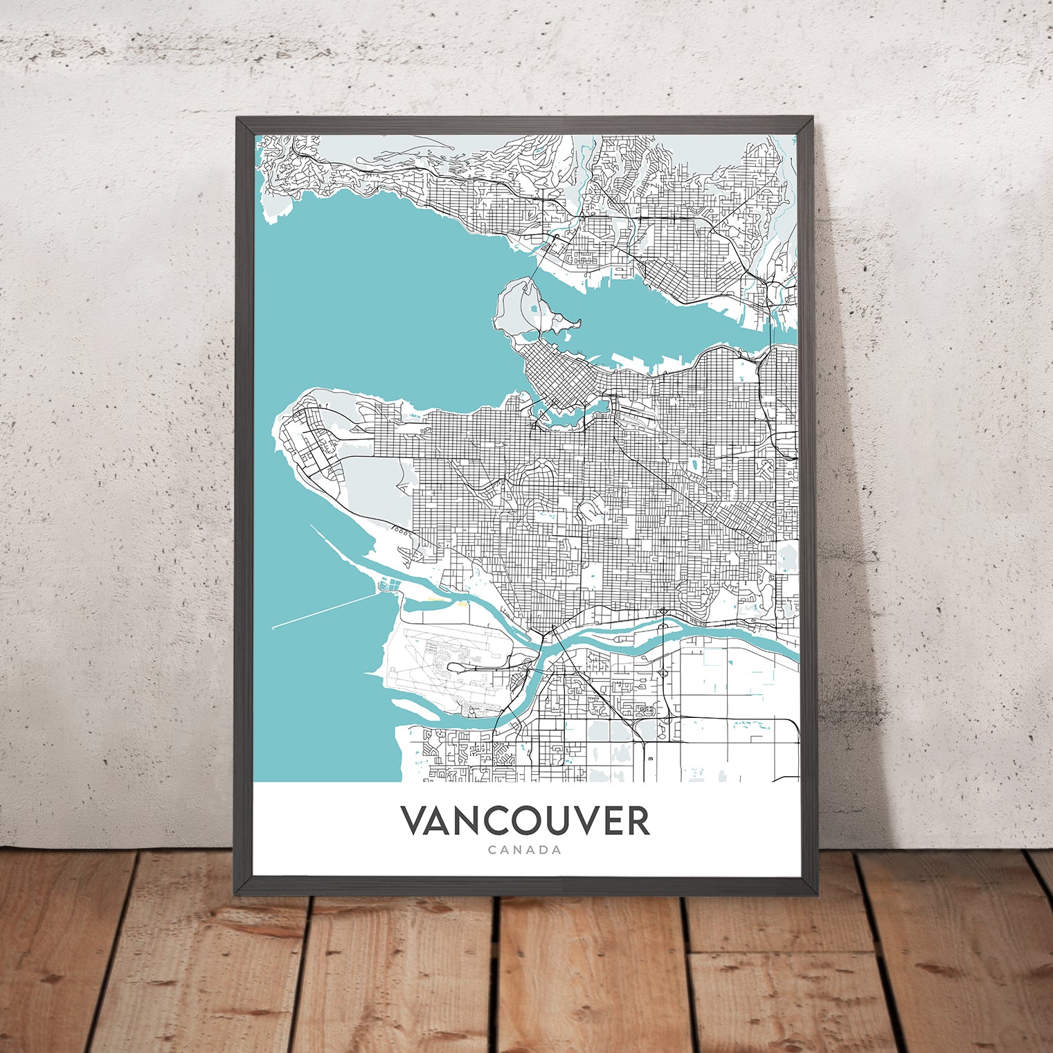 Modern City Map of Vancouver, Canada: Downtown, Stanley Park, Granvill ...