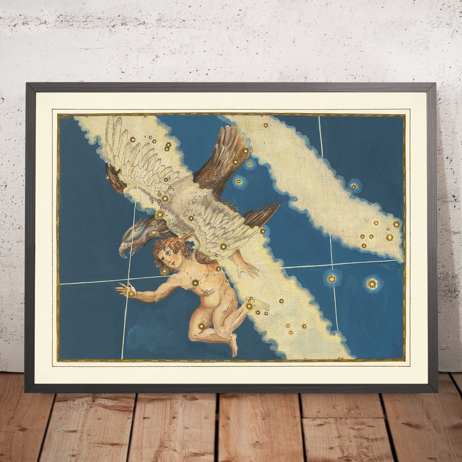 Old Star Map of Aquila by Johann Bayer, 1603 - Celestial Constellation ...