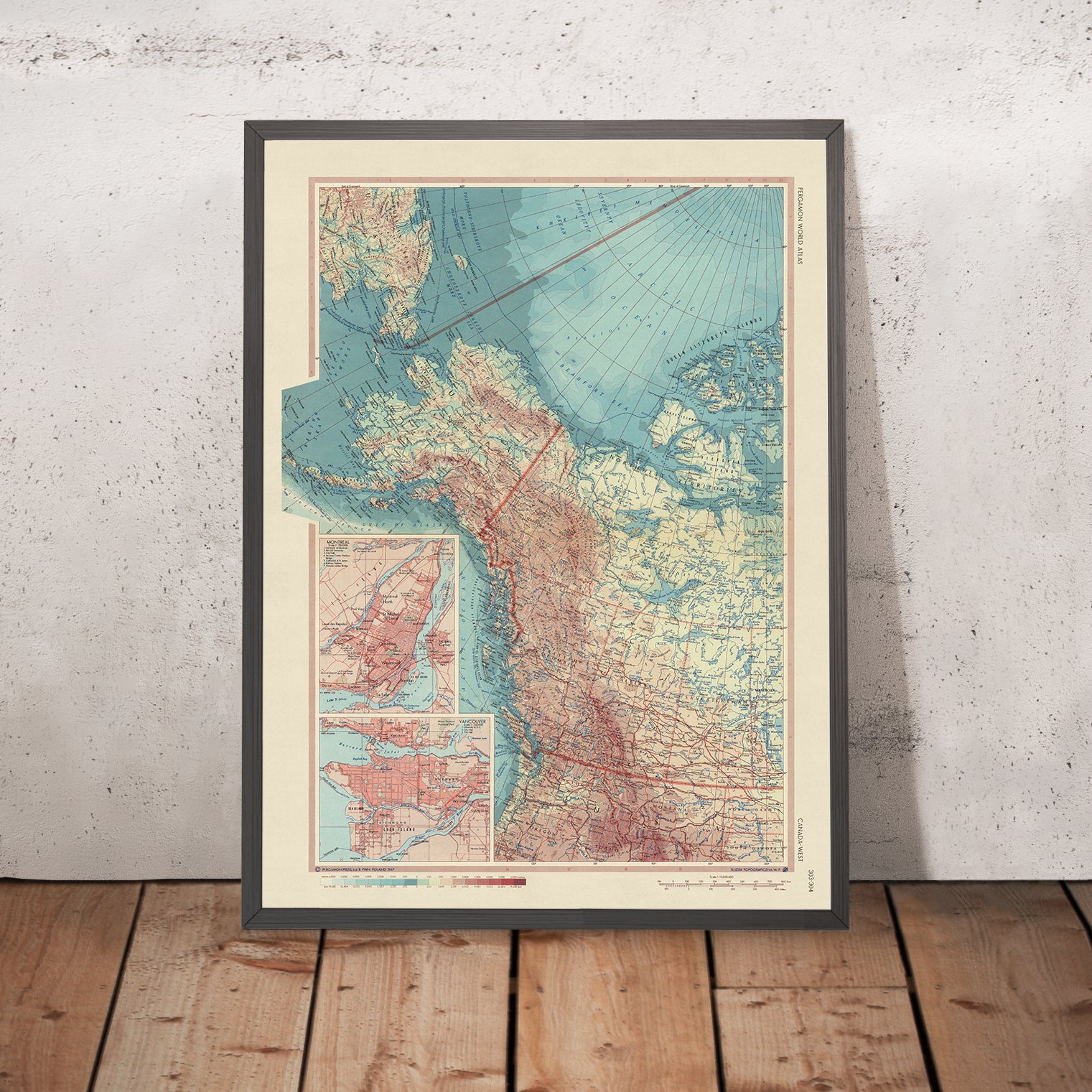 Old Map of Western Canada, 1967: Montreal, Vancouver, Yukon, Northwest ...