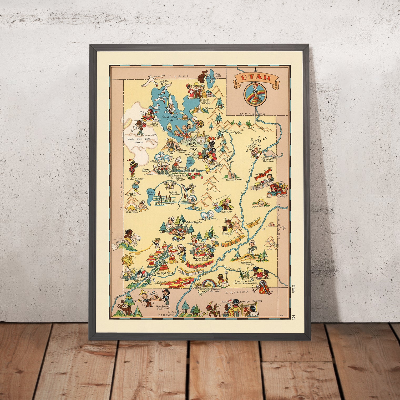 Pictorial Map of Utah by Ruth Taylor White, 1935: Salt Lake City, Zion ...