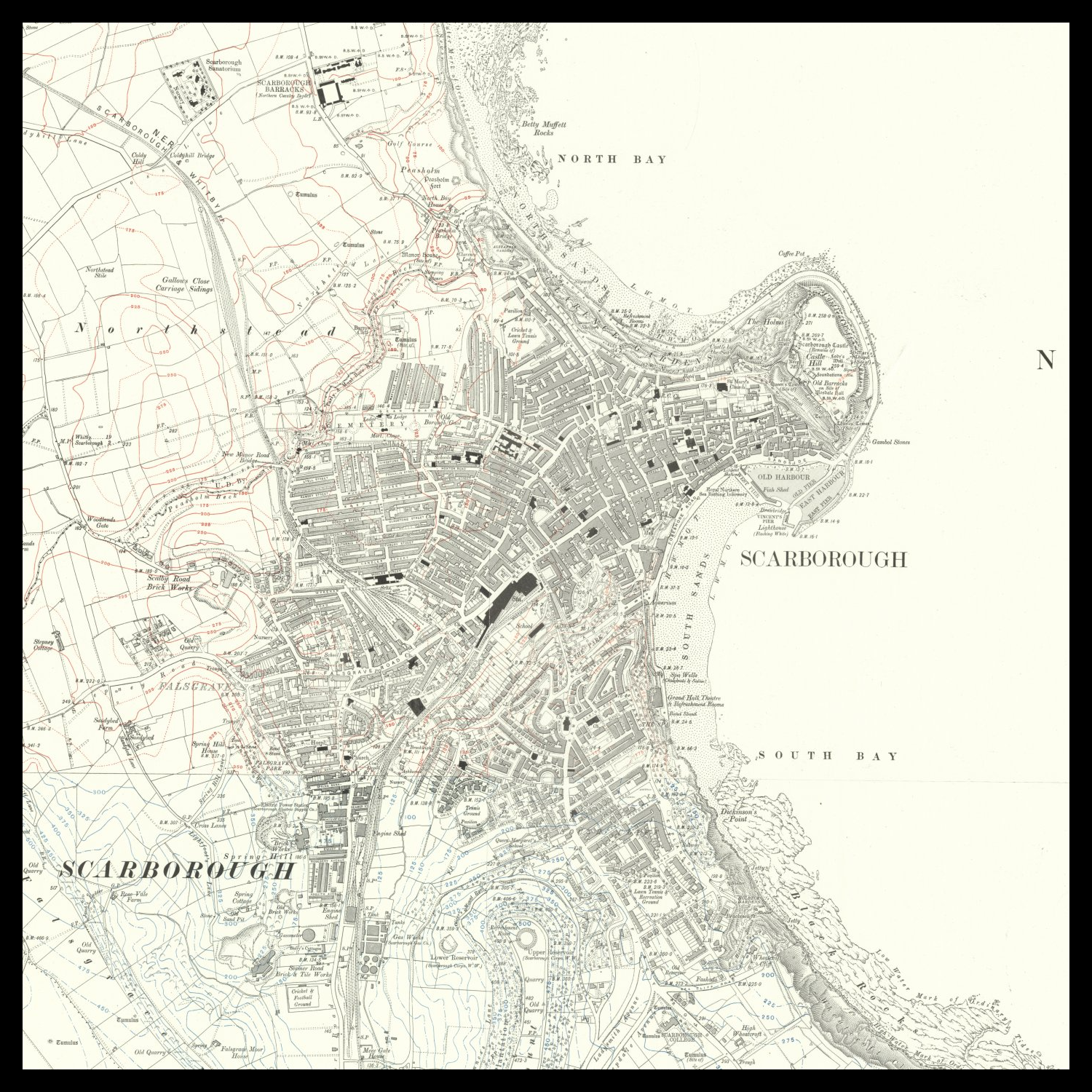 Personalised Old Map of Scarborough – The Unique Maps Co.