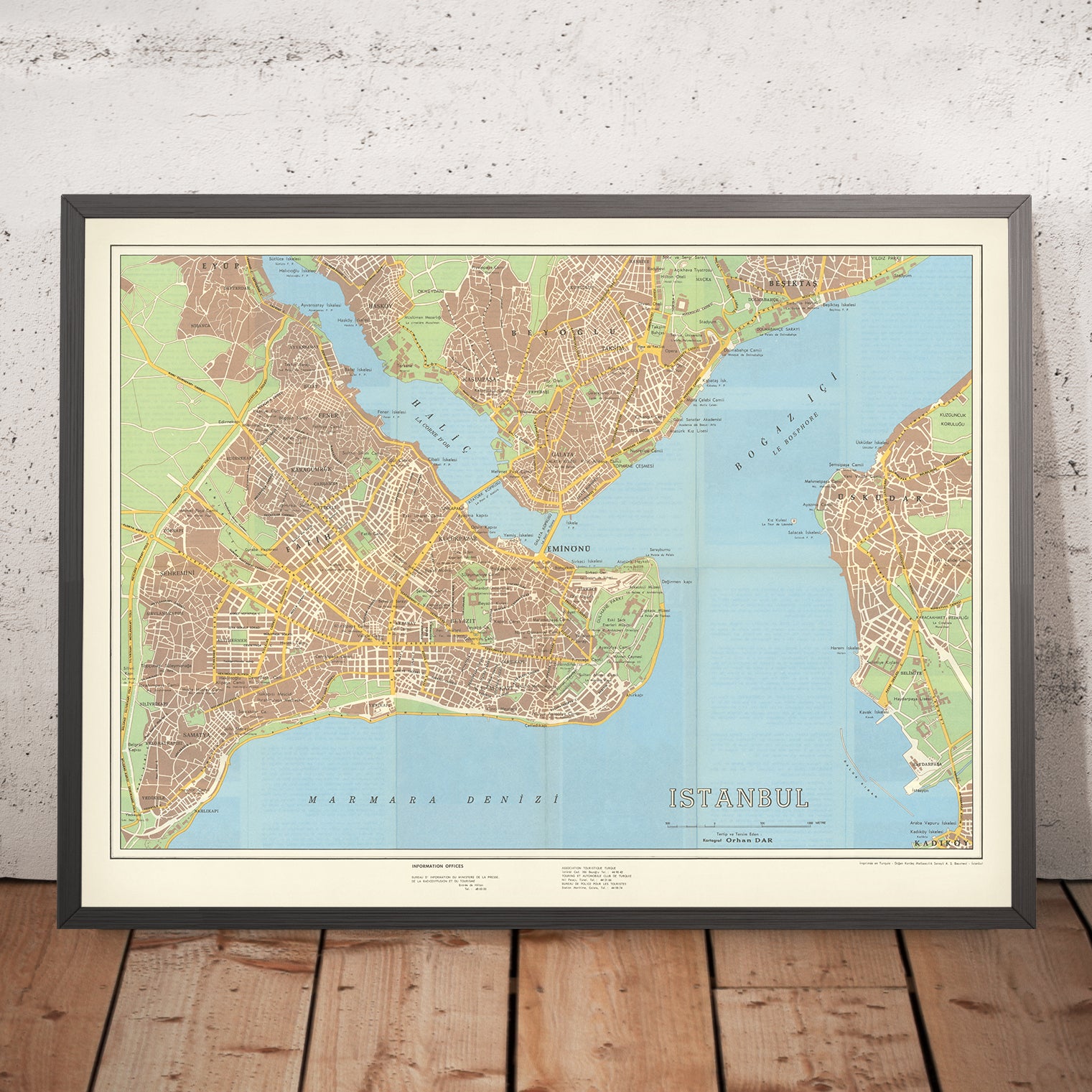 Old Map of Istanbul, 1964: Ayasofya, Sultanahmet, Galata, Beyoğlu, Kad ...