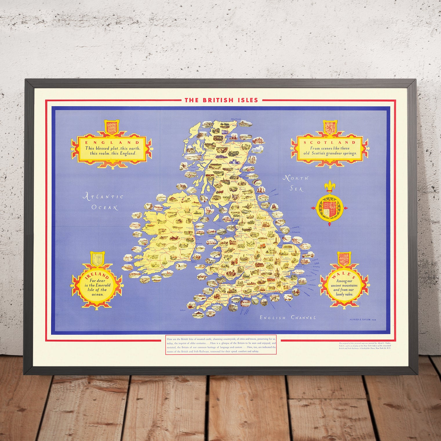 Old Railway Map of the British Isles by Taylor, 1949 – The Unique Maps Co.
