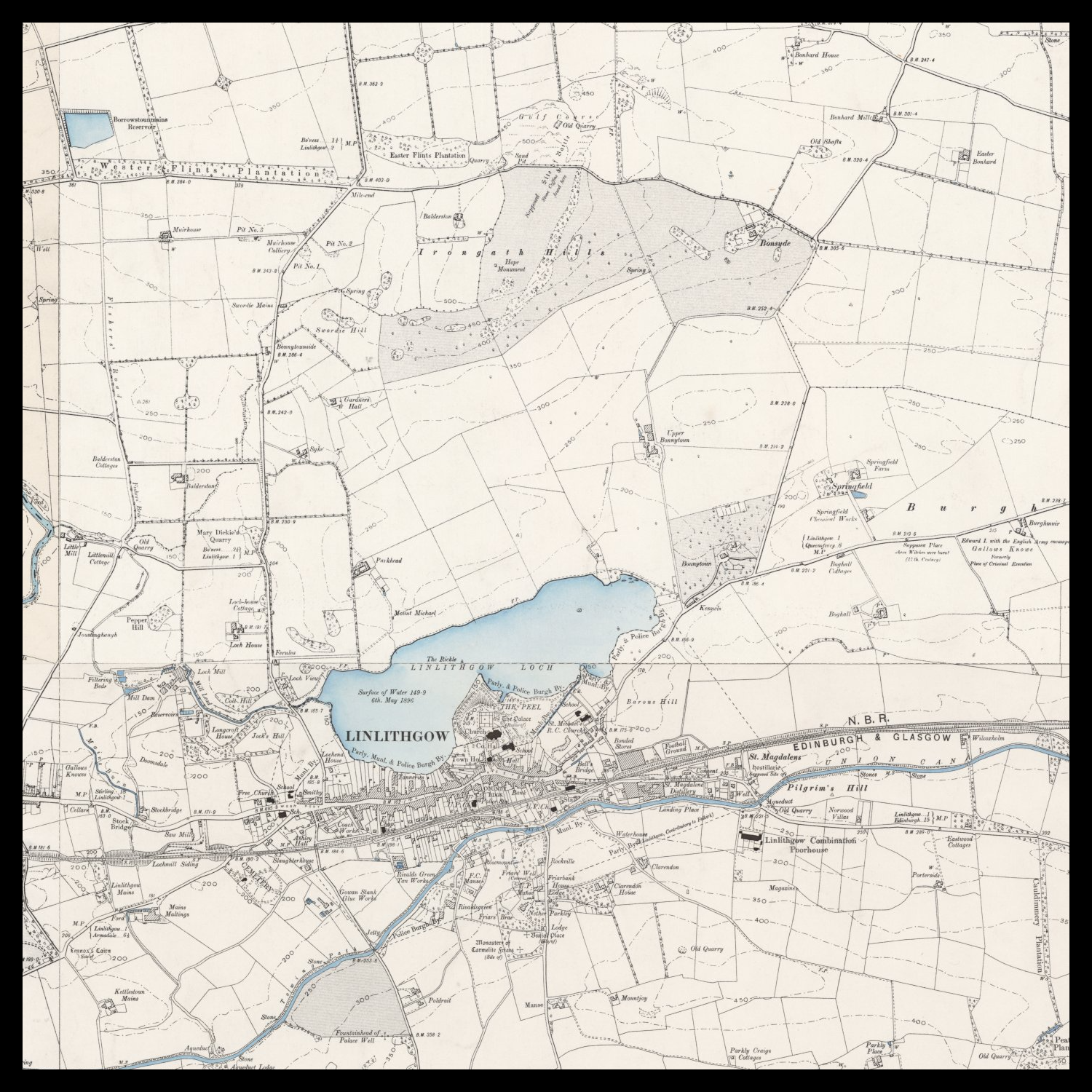 Personalised Old Map of Linlithgow – The Unique Maps Co.