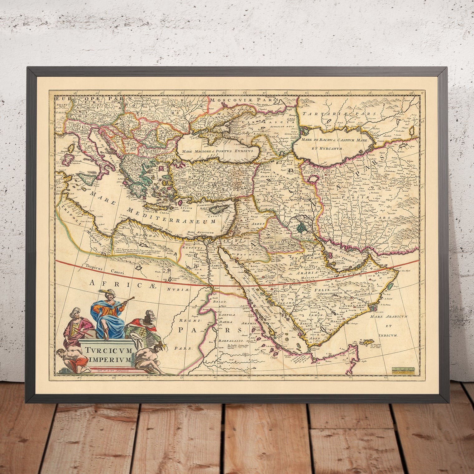 Ancienne carte de l'Empire ottoman par Visscher, 1690 : Moyen-Orient ...