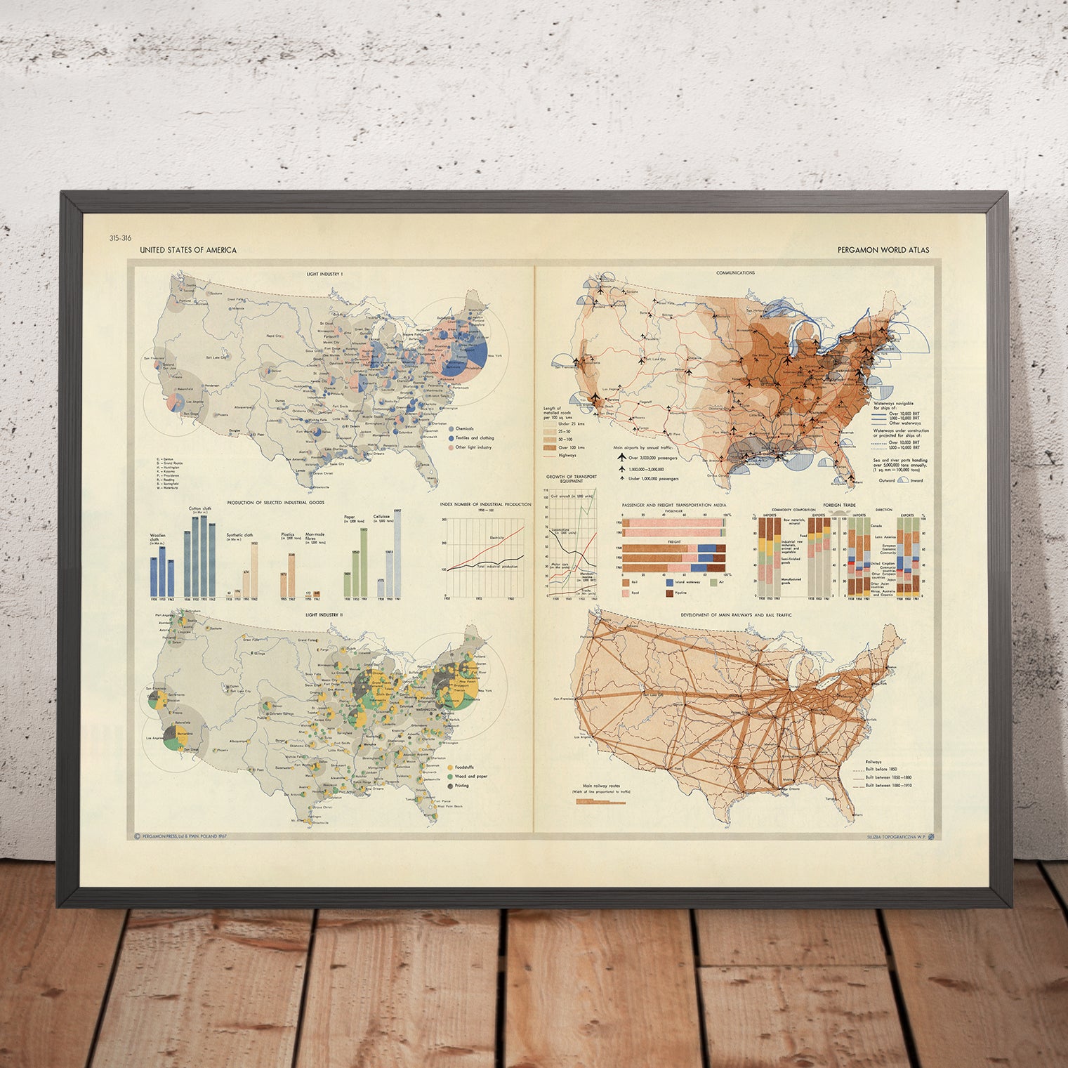 Infographic Map of the United States of America, 1967: Industrial Deve ...