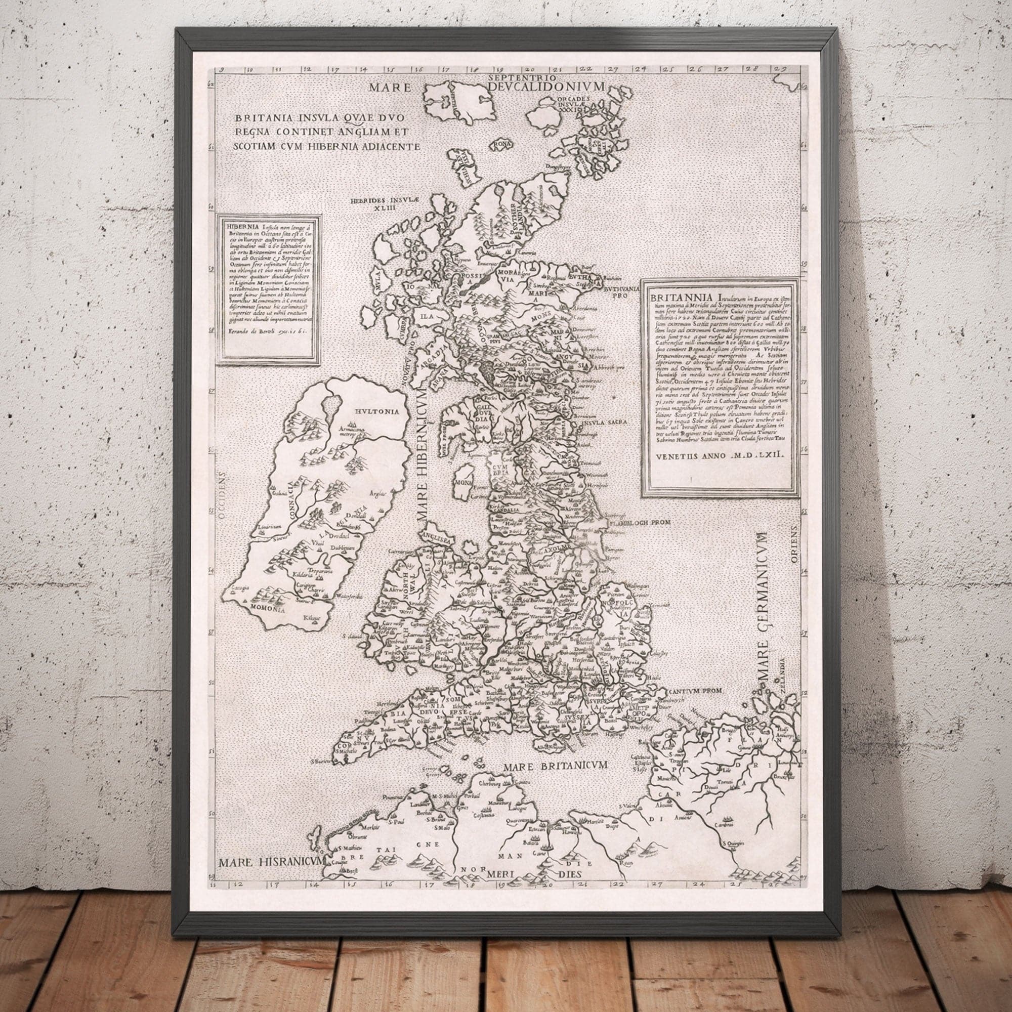 Very Old Map of the British Isles, 1562 by George Lily - First True Ma ...